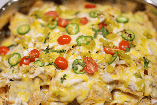 Chicken Nachos with Green Chili-Cheese Sauce - The Taste Edit