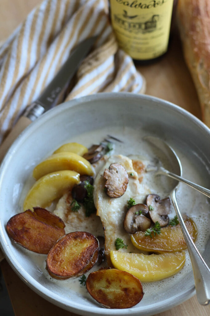 Papi's Chicken with Calvados and Sautéed Apples - The Taste Edit